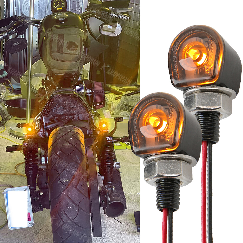 Mini Motorcycle Signals 2Pcs High Brightness Motorcycle Turn Signals