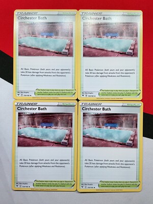 Circhester Bath Trainer 150/185 Vivid Voltage x4 Pokemon Playset 4x | eBay