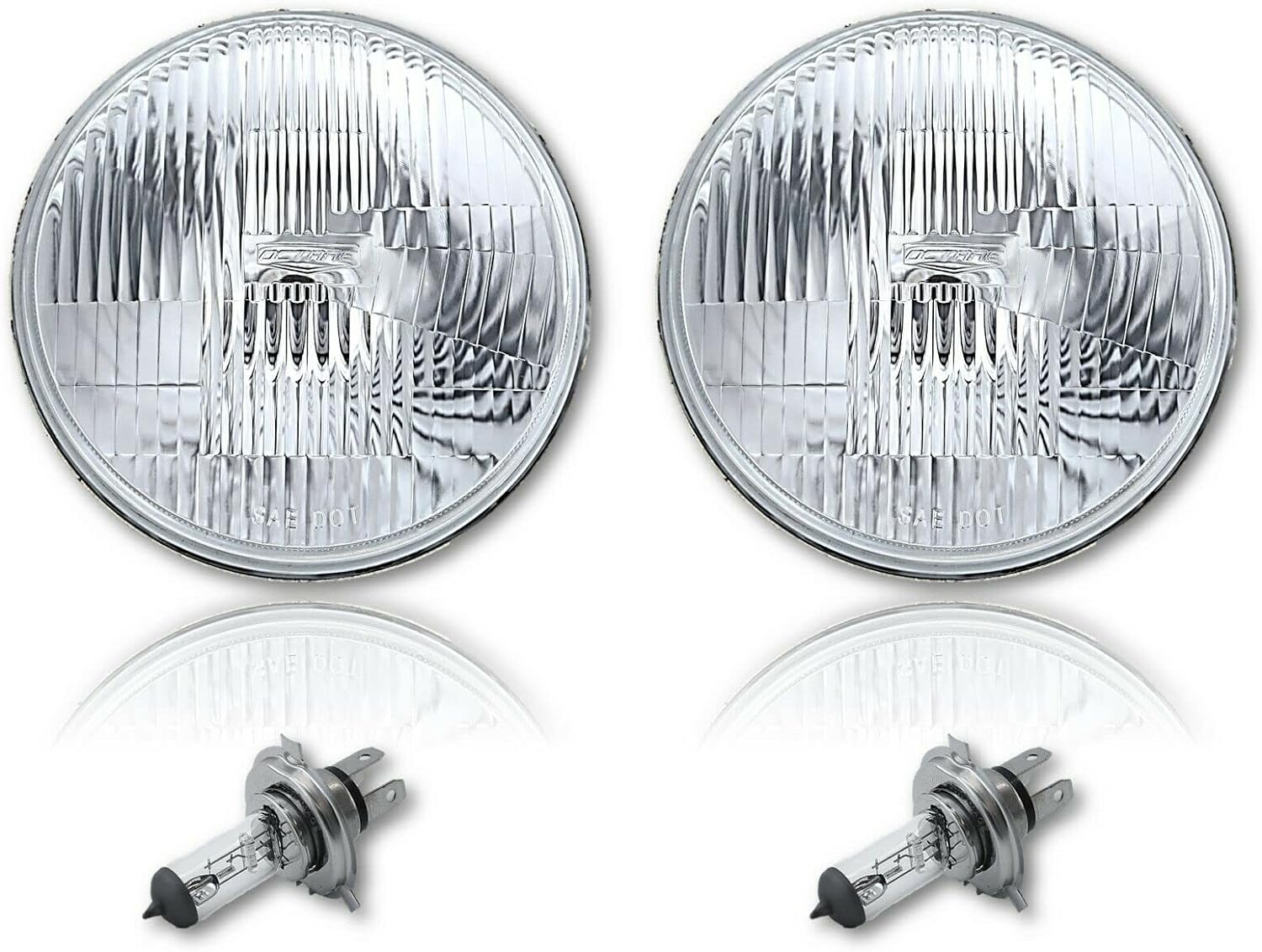 7 Inch Stock Style H4 Halogen Headlight 12-Volt 55/60W Light Bulb ...