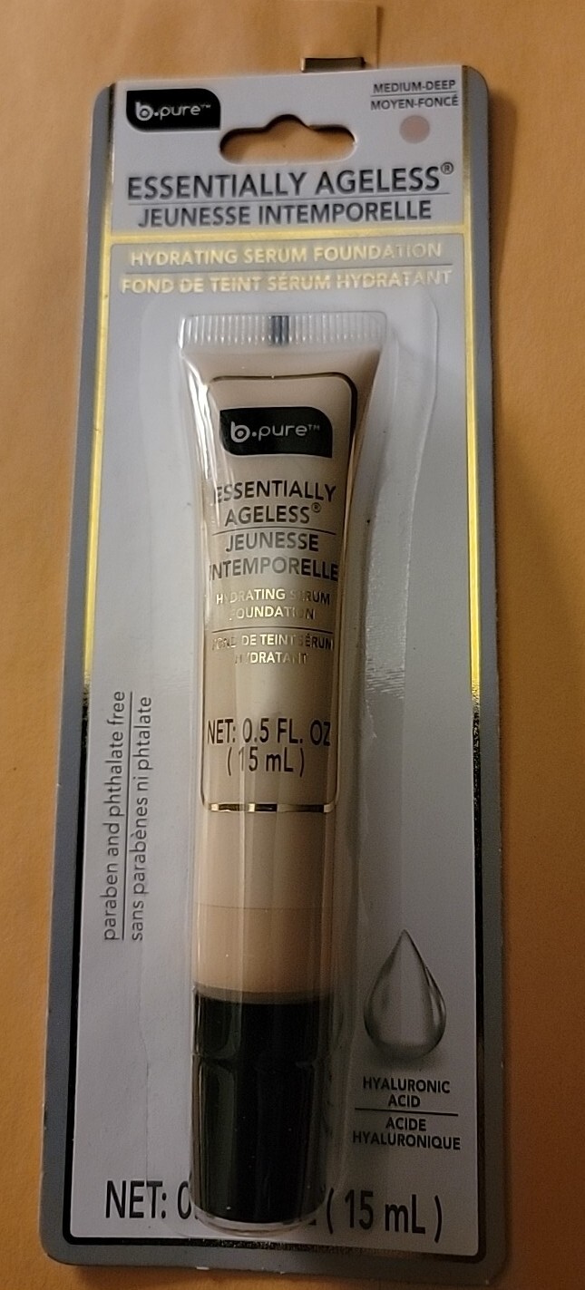 b*pure ESSENTIALLY AGELESS HYDRATING SERUM FOUNDATION Medium-Deep .5 FL ...