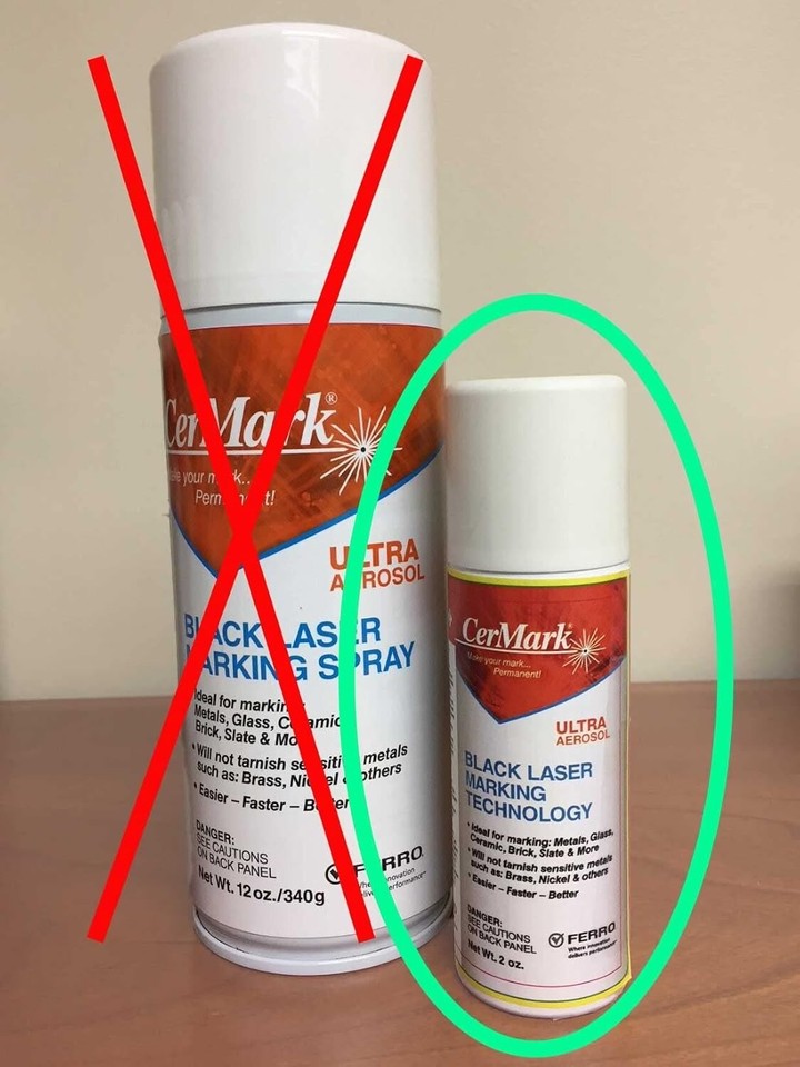 CerMark Laser Marking Spray, Laser Engraver | Metal, Ceramic, Glass 2oz ...