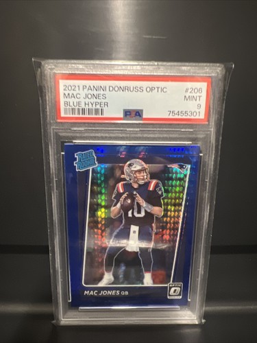 Mac Jones 2021 Panini Donruss Optic BLUE HYPER PRIZM Rated Rookie Card ...
