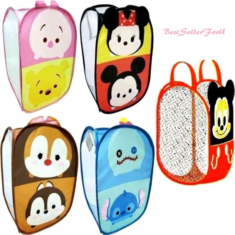 Disney Pop-Up Laundry Hamper Mesh Basket Clothes Bag Kids Toy Storage ...