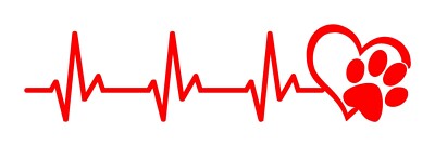 Heart Beat Dog Paw Decal Sticker Pulse Life die-cut heartbeat Puppy dog ...