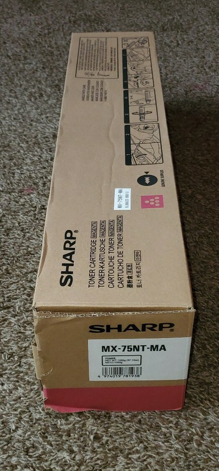 Genuine Sharp MX-75NTMA Magenta High Yield Toner MX-75NT MX-7500N MX ...