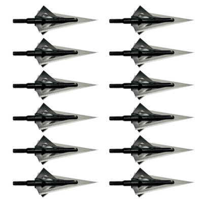 12PCS Archery Sharp Arrowheads 125 Grain Compound Bow Crossbow ...