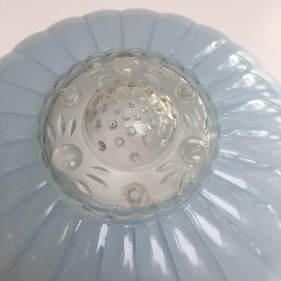 Vintage Art Deco Pale Blue Glass Ceiling Light Shade | eBay