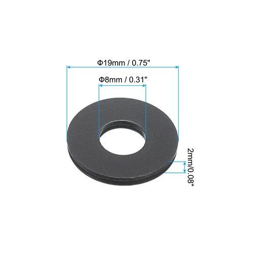 150pcs M8 Nylon Flat Washer 8mm ID 19mm OD 2mm Thick Sealing Spacer ...