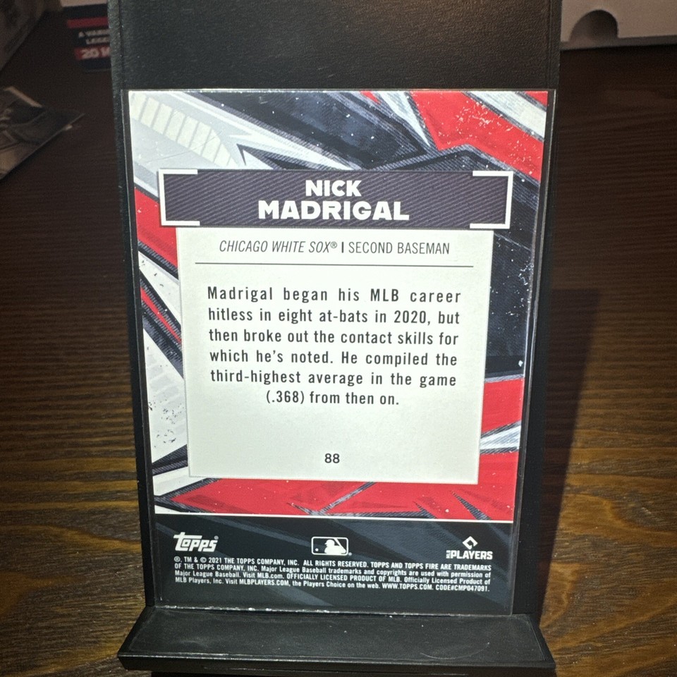 2021 Topps Fire - Gold Minted #88 Nick Madrigal (RC) | eBay