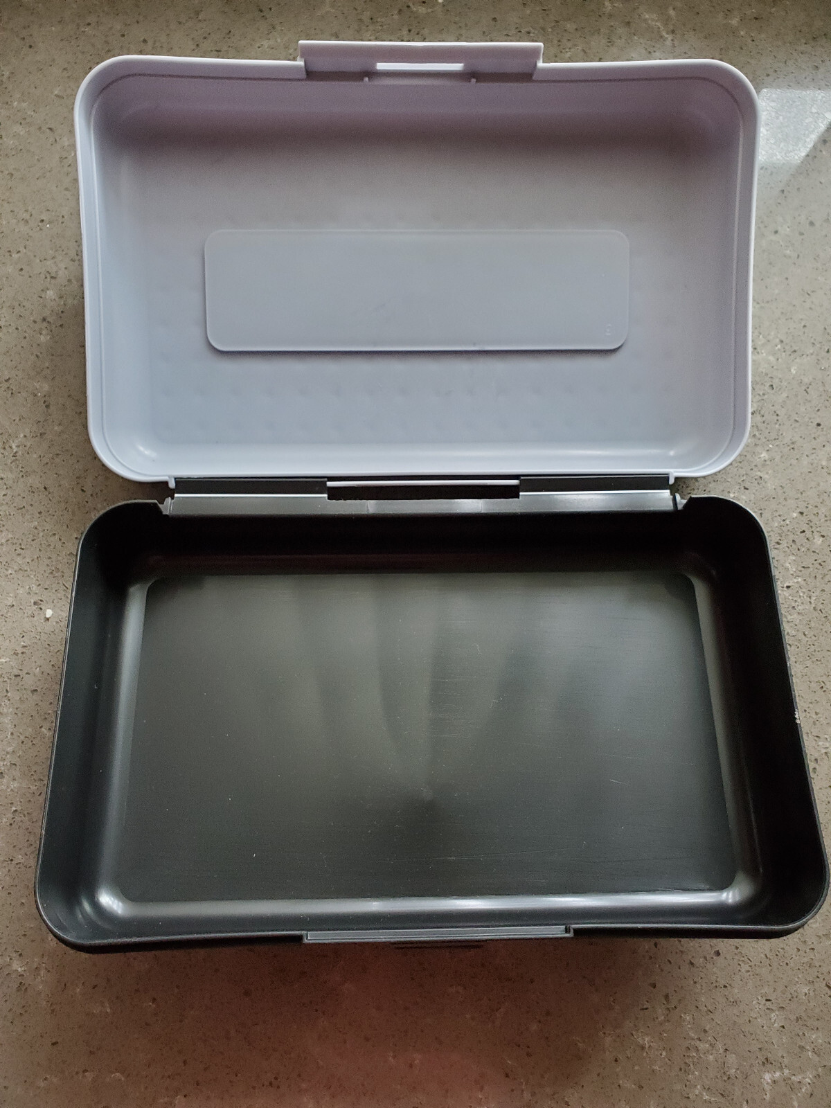 Vintage SPACEMAKER Pencil Box School Supply Case Grey Black USA Made 90 ...