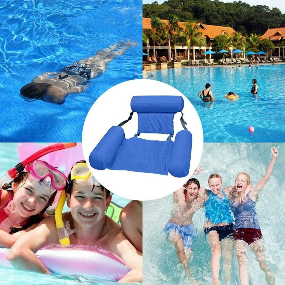 Swimming Pool Foldable Inflatable Seats Water Floating Bed Chair Beach ...