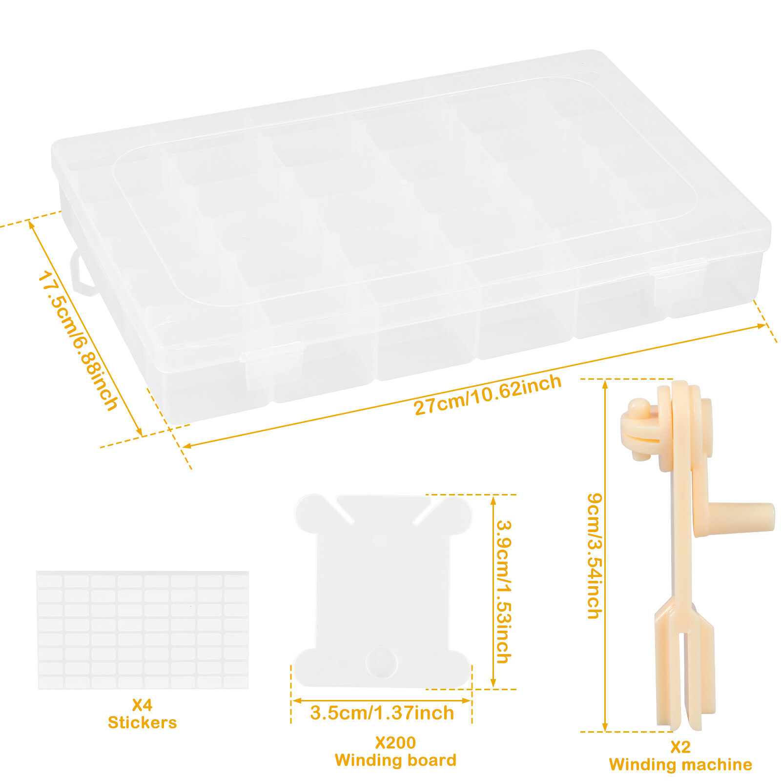 207Pcs Embroidery Floss Organizer Set Embroidery Thread Storage Box ...