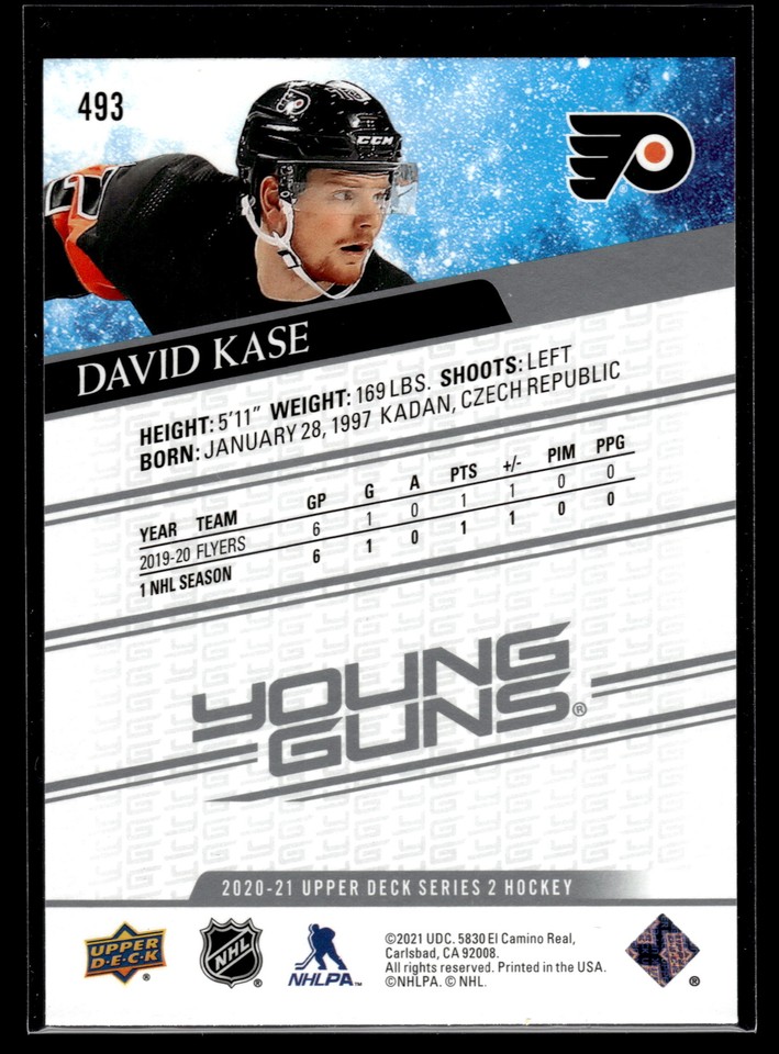 David Kase 2020 Upper Deck Young Guns Rookie Card #493 | eBay