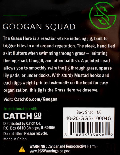 (LOT OF 6) GOOGAN SQUAD GRASS HERO SWIM JIG 4/0 1/4OZ SEXY SHAD J5375 | eBay