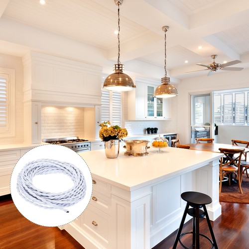 Twisted Cloth Covered Wire,UL Listed 2-Conductor Braided Cable(White ...