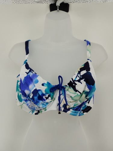 Fantasie Capri Bikini Top Size 38DD Underwired Full Cup Blue Watercolor ...