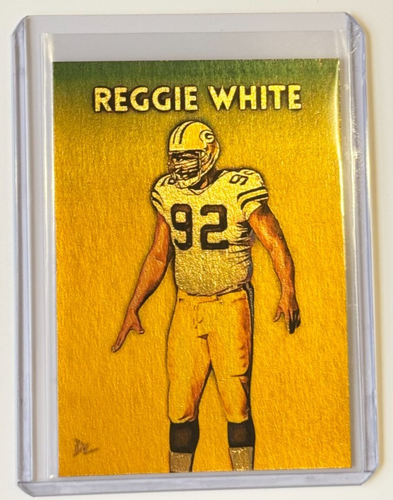 Reggie White Gold Plated Artist Signed "Green Bay Packers" Trading Card ...