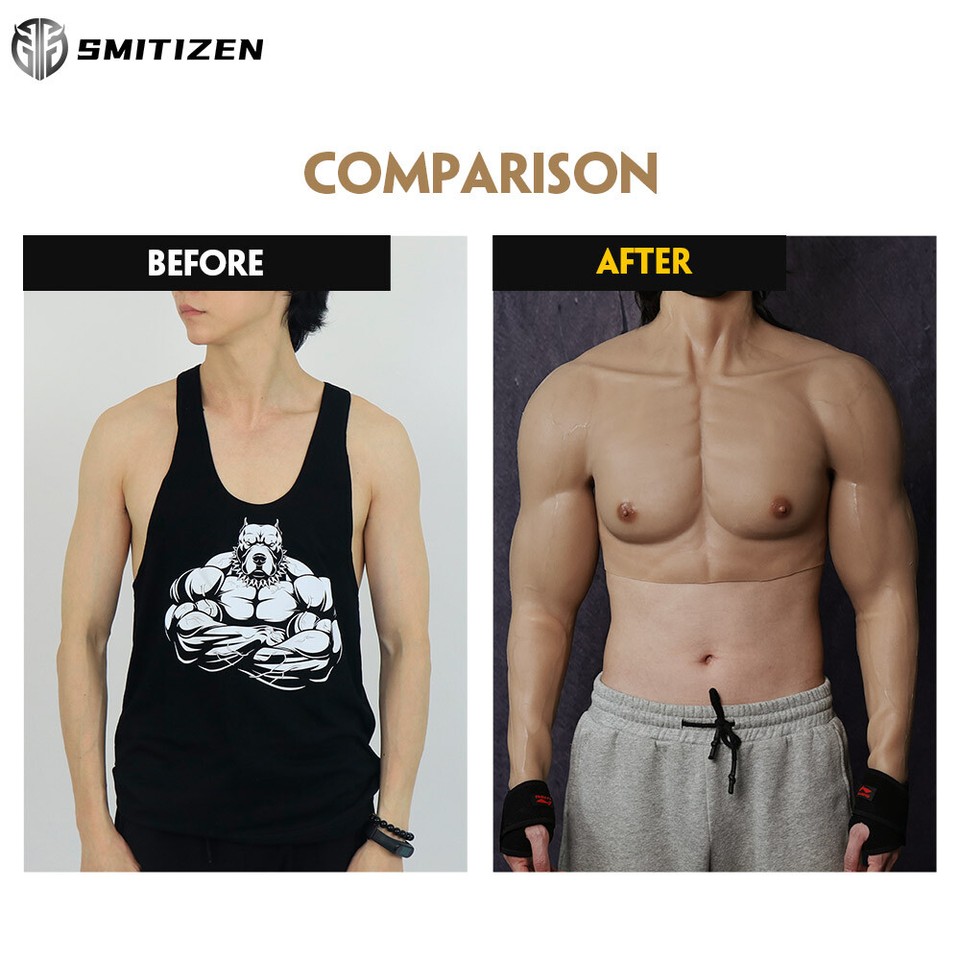 Smitizen Cosplay Costume Silicone Short Muscle Body Suit Fake Muscle ...