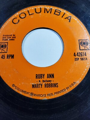 Marty Robbins...."Ruby Ann & Won't You Forgive" 45 RPM GOOD+ F142 | eBay