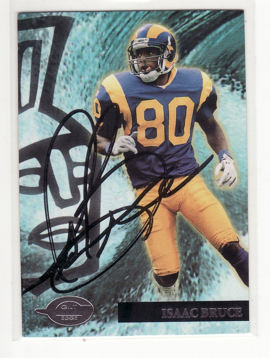 ISAAC BRUCE ST. LOUIS RAMS MEMPHIS STATE AUTOGRAPHED CARD HALL OF FAME ...