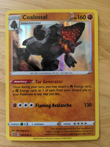 Coalossal - 107/192 - Holo Rare - Rebel Clash - NM/M - Pokemon Card ...