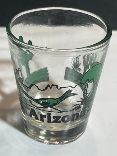 Shot Glass Arizona road runner and cactus scenes | eBay