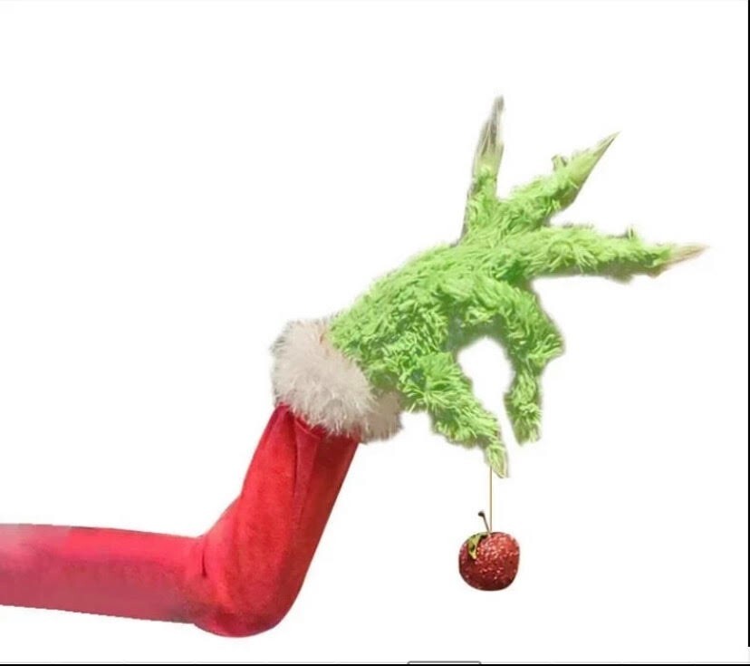 Grinch Christmas Decorations Furry Green Grinch Arm Ornament Holder ...