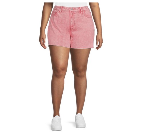 Terra And Sky High Rise Raw Hem Jean Shorts Womens Size 20W Coral 5 ...