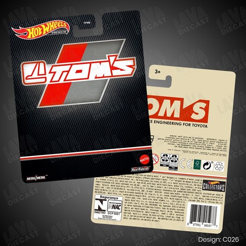 TOM'S RACING TOYOTA AE86 GR86 SUPRA Custom Hot Wheels Premium Card 1:64 ...
