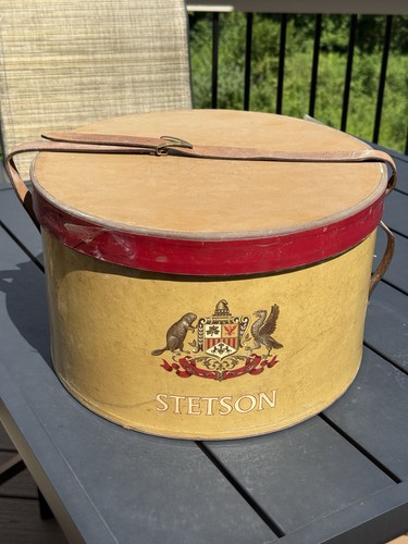 Vintage Stetson Original Heavy Duty Hat Box Leather Strap (BOX ONLY ...