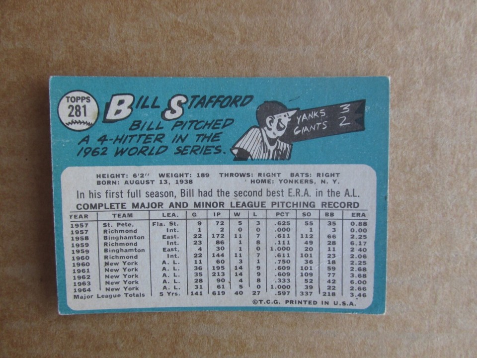 1965 TOPPS BASEBALL CARD SINGLES #281-597 COMPLETE YOUR SET UPDATED 12/ ...