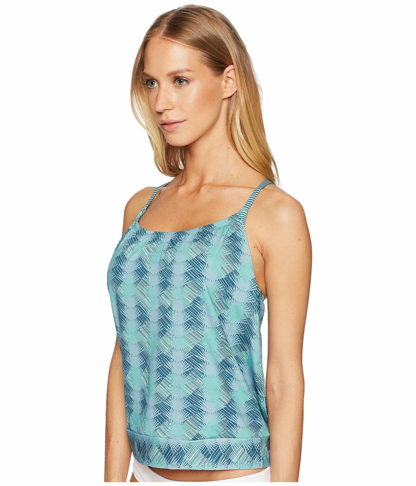 $168 Carve Designs Women'S Blue Green Botanical Blouson Tankini ...