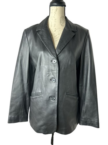 Colebrook & Co Leather Jacket 3 Button Lined Women's Size Medium | eBay