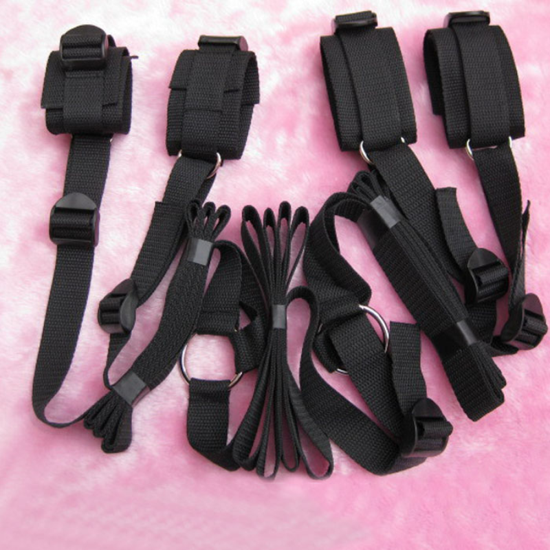 Bondage Bed Restraint Couples Love Aid Straps BDSM Belt Handcuffs Ankle ...