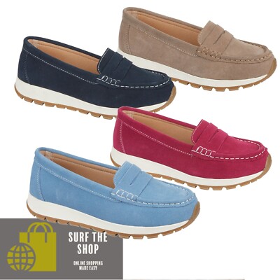 Jo & Joe Ladies Genuine Suede Loafer Cushioned Chunky Sole Slip-On ...