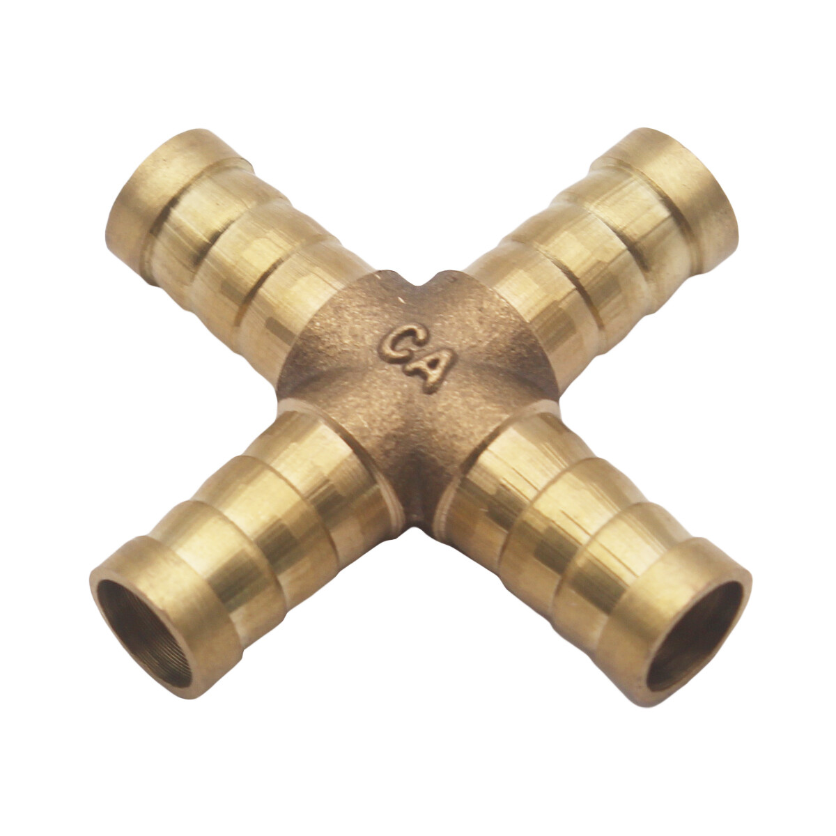 Solid Brass 5/16 Inch 4 Way Cross Hose Barb Splicer Air Fluid Fuel ...