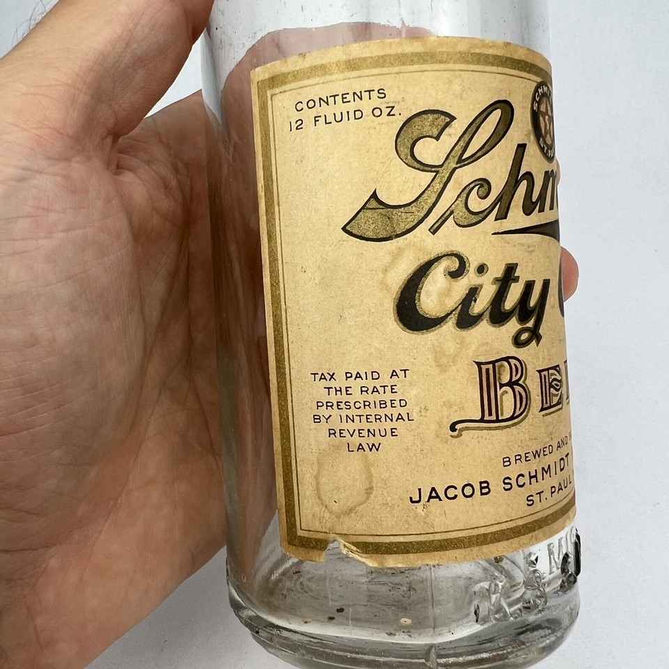 Schmidt's City Club Beer Bottle IRTP Label Jacob Schmidt Brew MISHAWAKA ...
