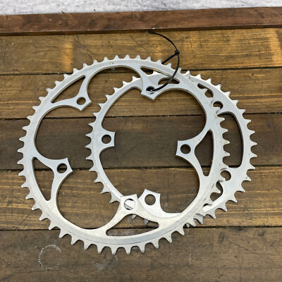 Vintage Shimano 600 Chainring Set Round 42 Tooth 130 BCD Silver 9s 52 ...