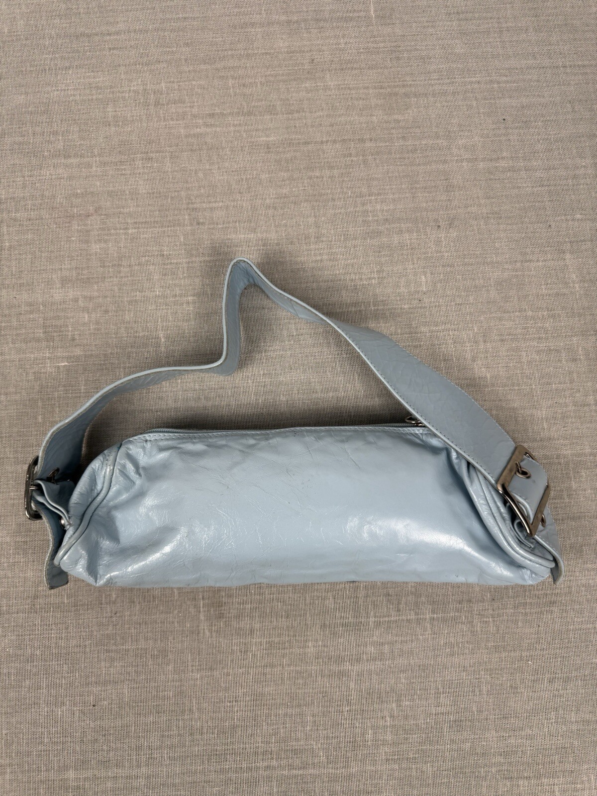 Vera Pella Italian Leather Shoulder Purse 90s Flowers Blue Italy Side ...