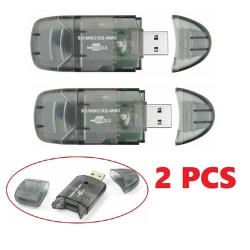 2X Smoke Portable SDHC SD MMC Memory Card Reader Writer T-Flash USB 2.0 ...