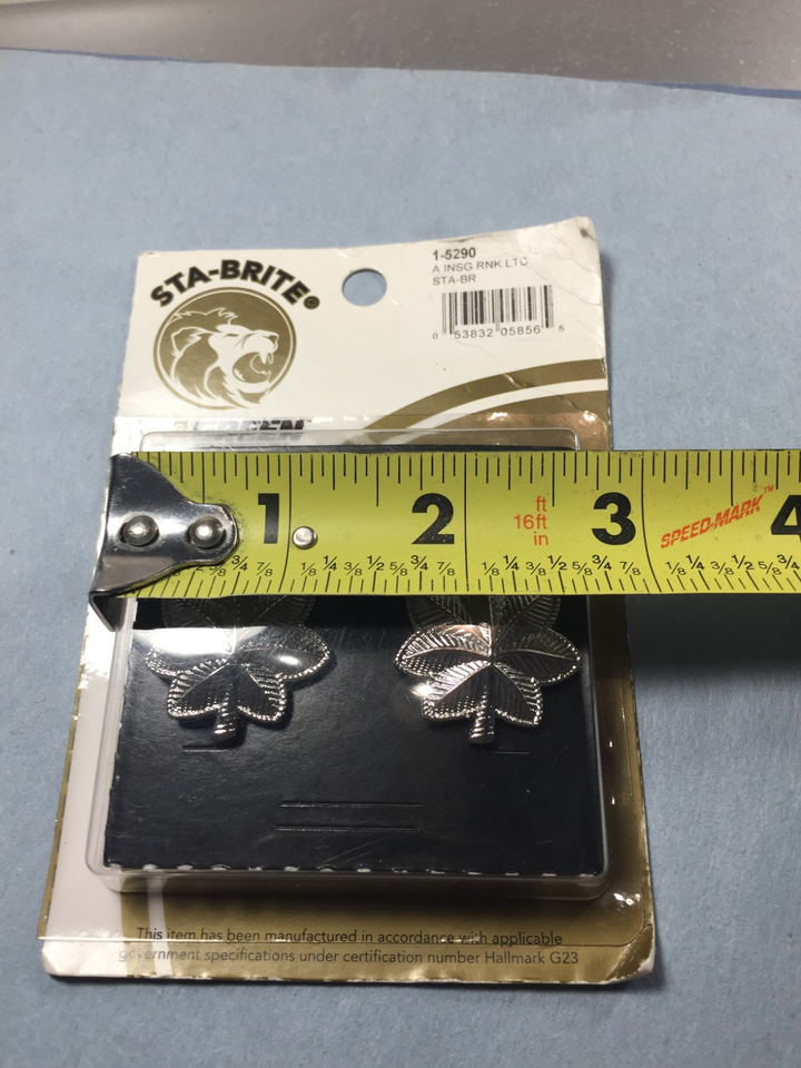 US Army/ USAF LT. Col. Dress metal Rank insignia 2 pcs (1" x 1-1/8 ...