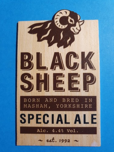BLACK SHEEP brewery SPECIAL ALE cask real ale beer pump clip badge ...