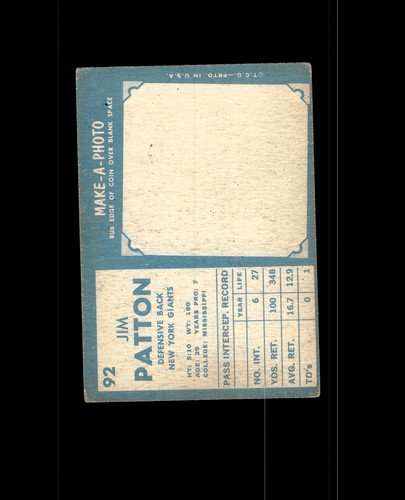 1961 Topps 92 Jim Patton VG #D1,436545 | eBay