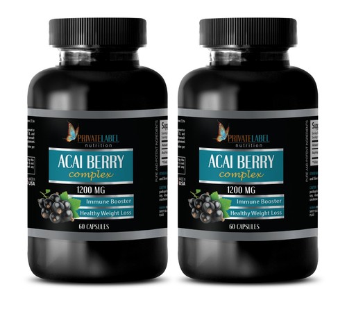 Healthy skin care - ACAI BERRY - Brain function enhancer 2 Bottles 120 ...