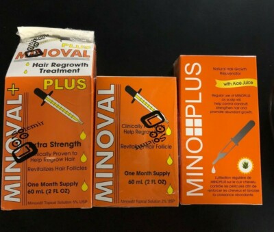MINOVAL Plus Hair Regrowth 60ml Treatment + 2oz Dropper + MINOPLUS ...