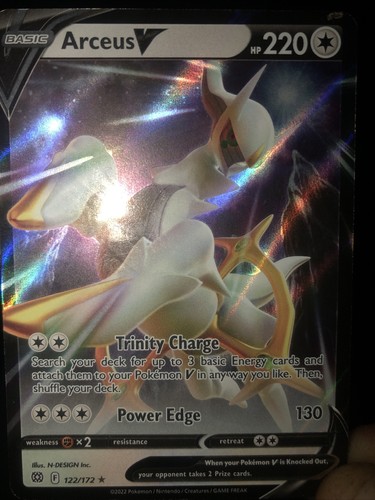 Pokémon cards Arceus V Hp 220 Trinity Charge Power Edge 130. F 122/172 ...