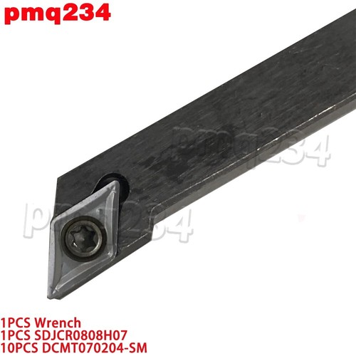 10pcs DCMT070204-SM 907 + 1P SDJCR0808H07 8X8mm CNC External Turning ...