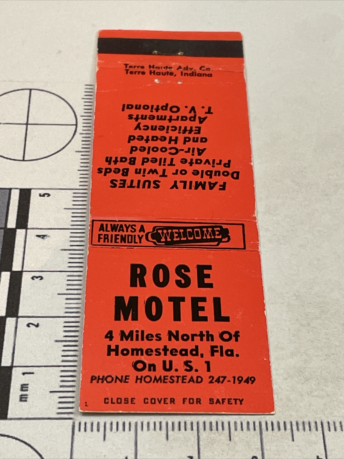 Front Strike Matchbook Cover Rose Motel Homestead, Fla gmg Unstruck | eBay