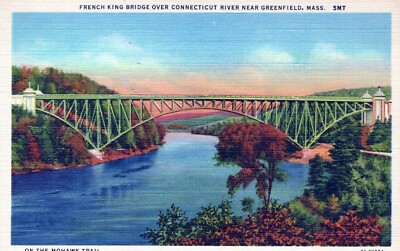 French King Bridge Connecticut River Greenfield Massachusetts Postcard ...
