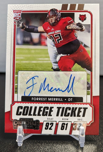 FORREST MERRILL 2021 Contenders College Ticket Auto RC ARKANSAS STATE ...